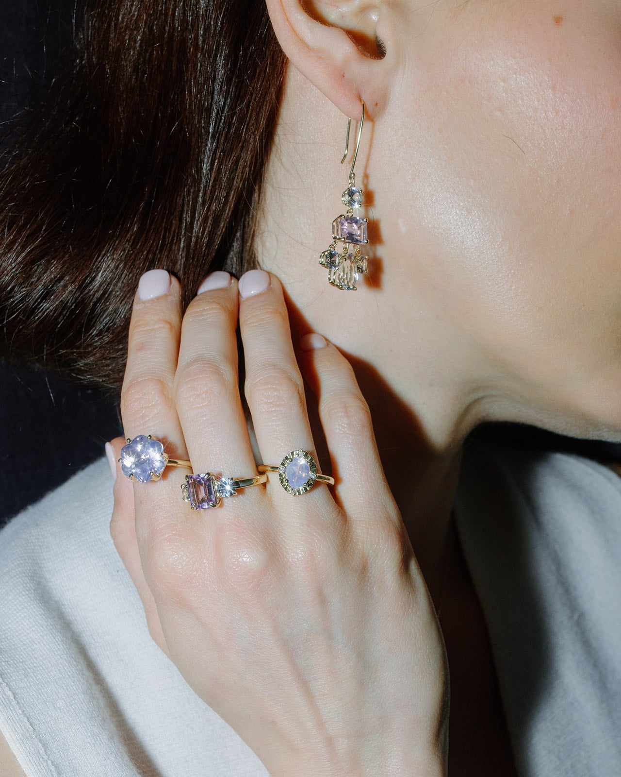 Fluted Lavender Quartz Ring – Emily Warden Designs