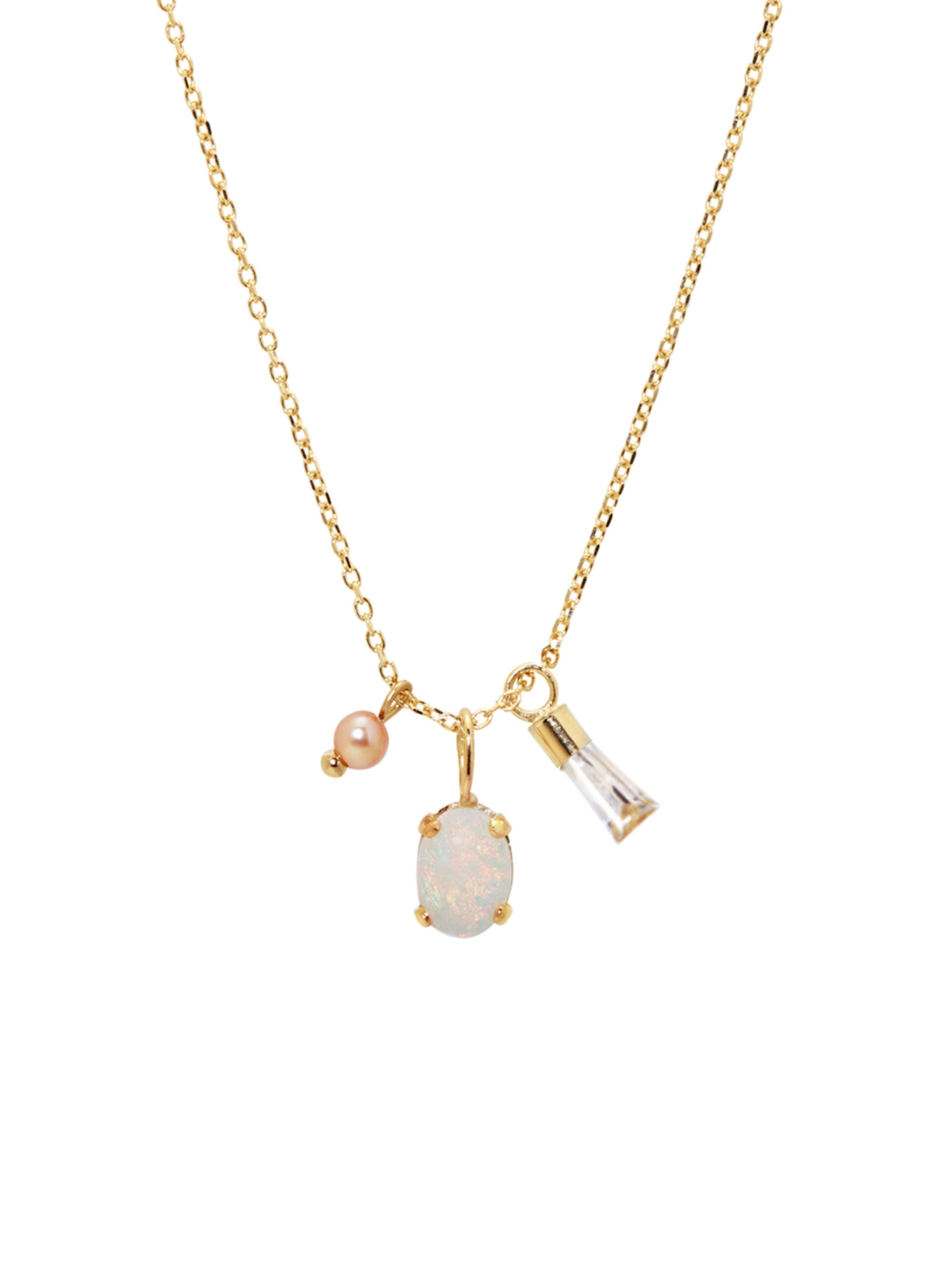 Opal & Pearl Charm Necklace – Emily Warden Designs