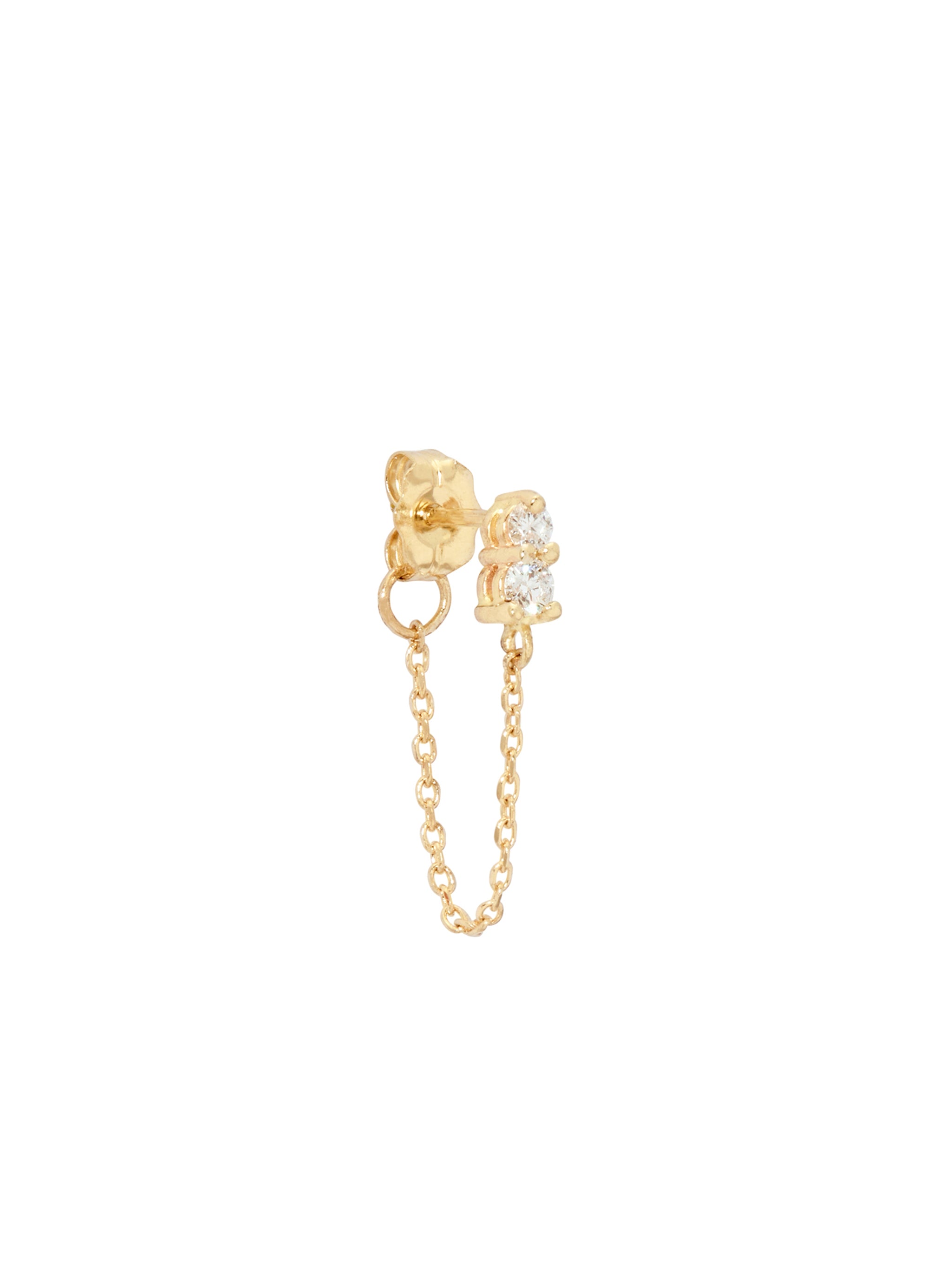 Double Diamond Chain Stud (single) – Emily Warden Designs