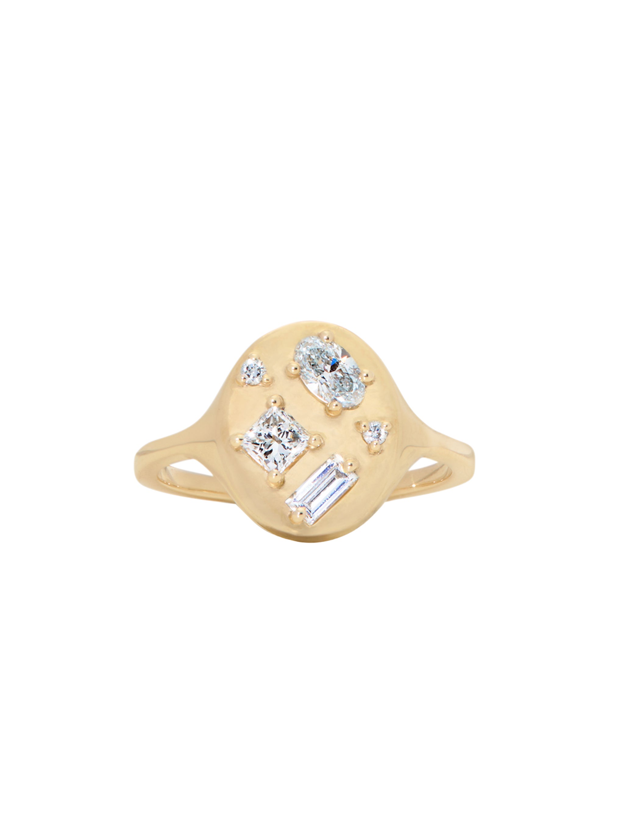 Mixed Cut Diamond Signet Ring – Emily Warden Designs