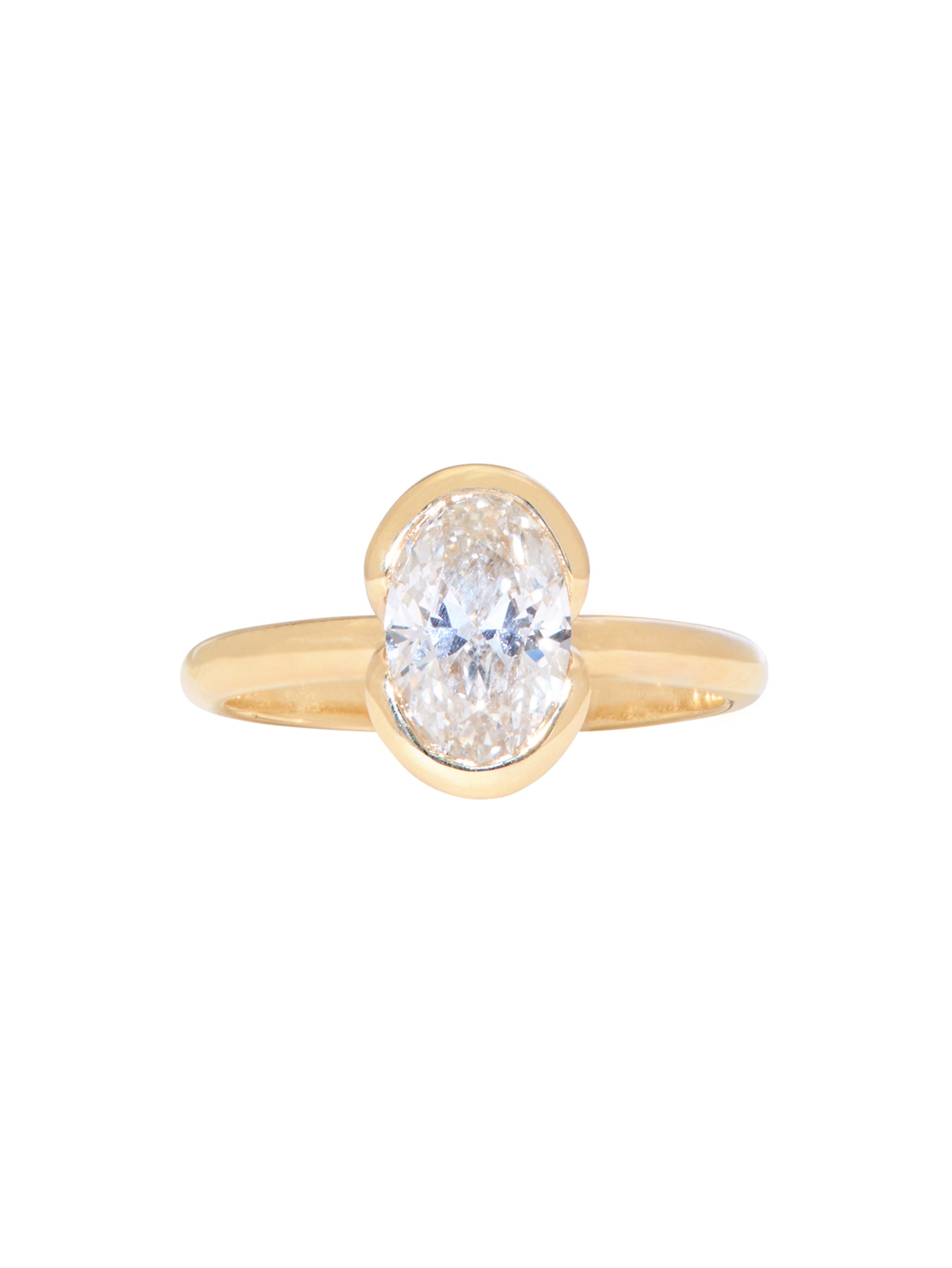 Oval Diamond Partial Bezel Ring – Emily Warden Designs